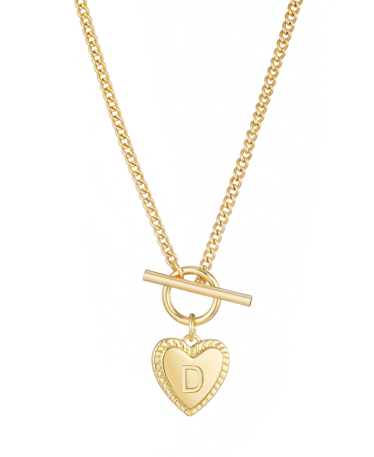 Click here for Adornia Gold Heart Initial Toggle Necklace - Gold... prices