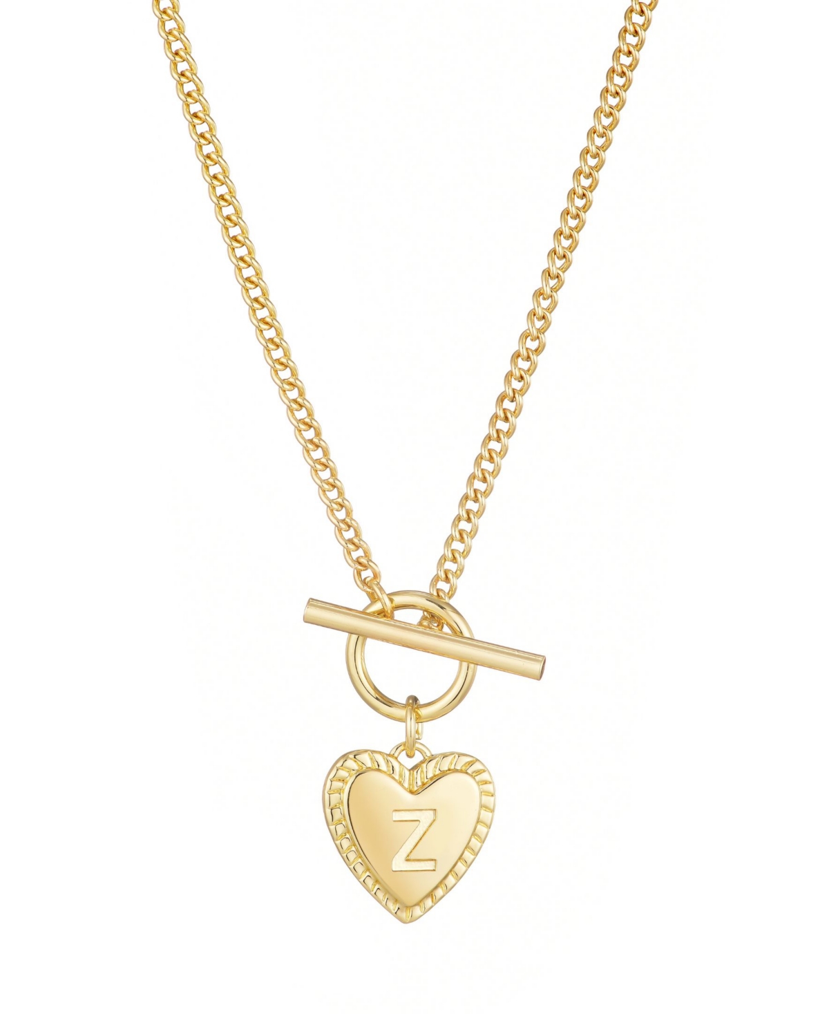 Click here for Adornia Gold Heart Initial Toggle Necklace - Gold... prices