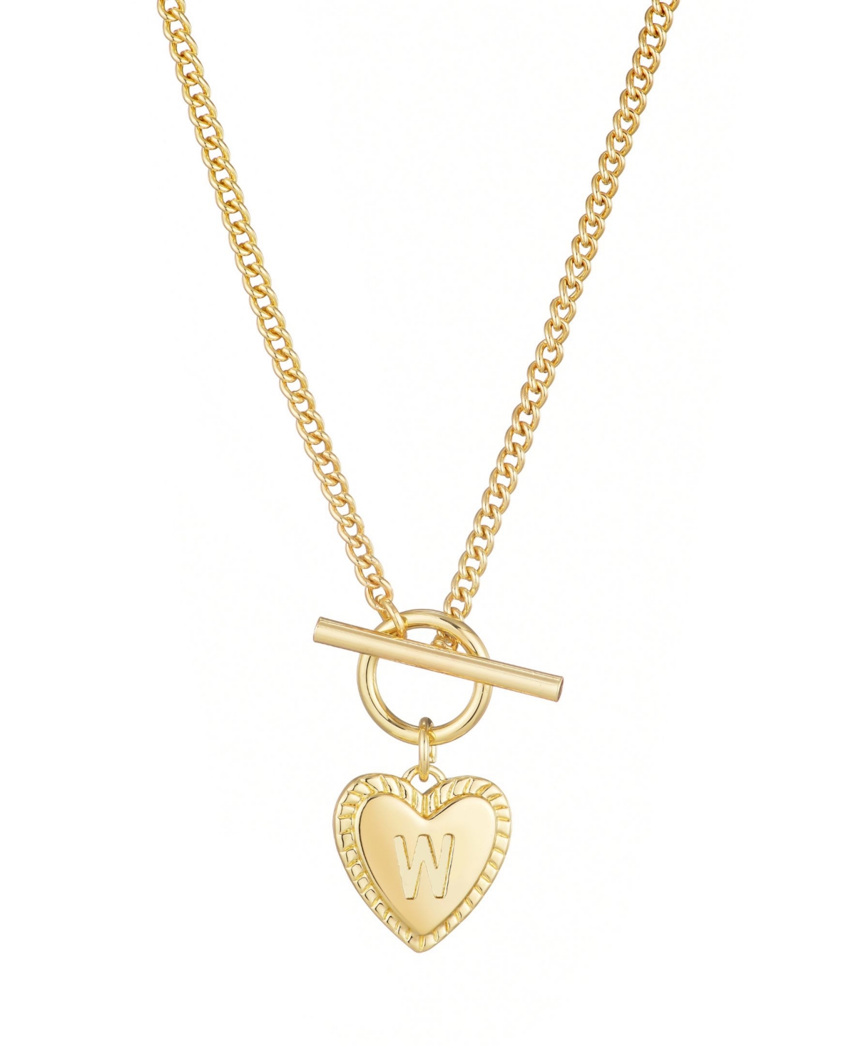 Click here for Adornia Gold Heart Initial Toggle Necklace - Gold... prices