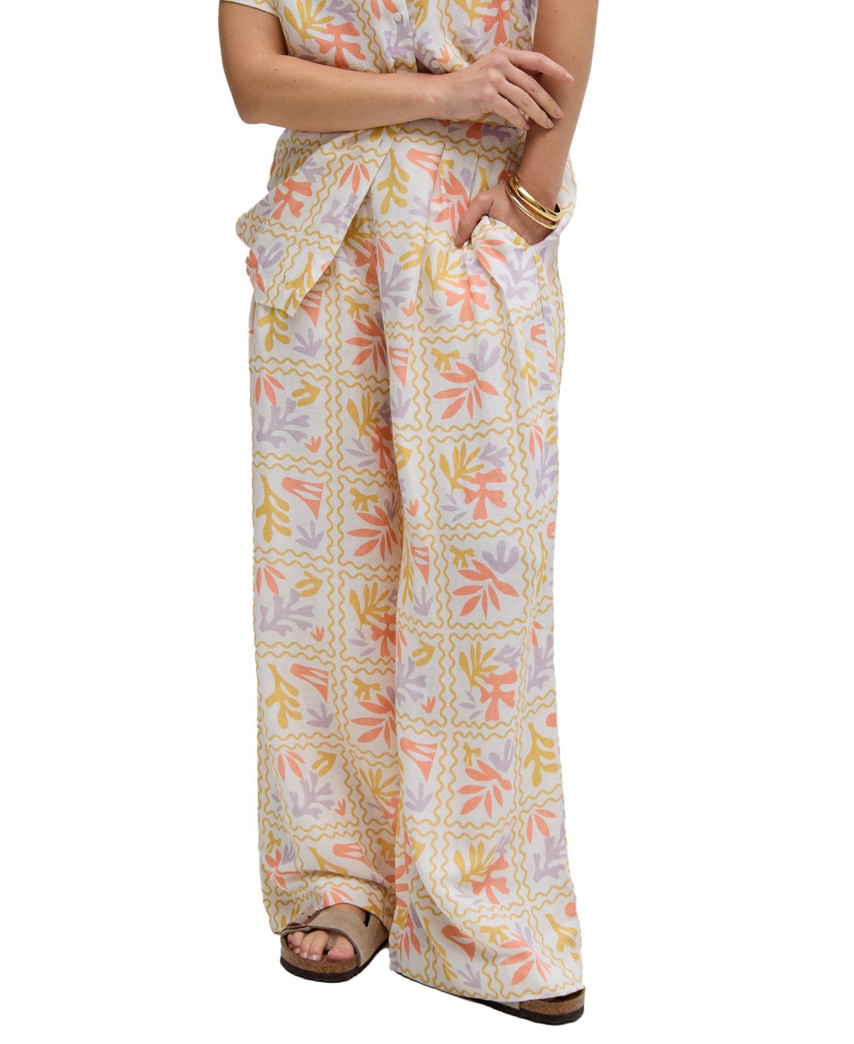 Click here for Raffya Womens Matisse Wide Leg Patchwork Floral Pr... prices