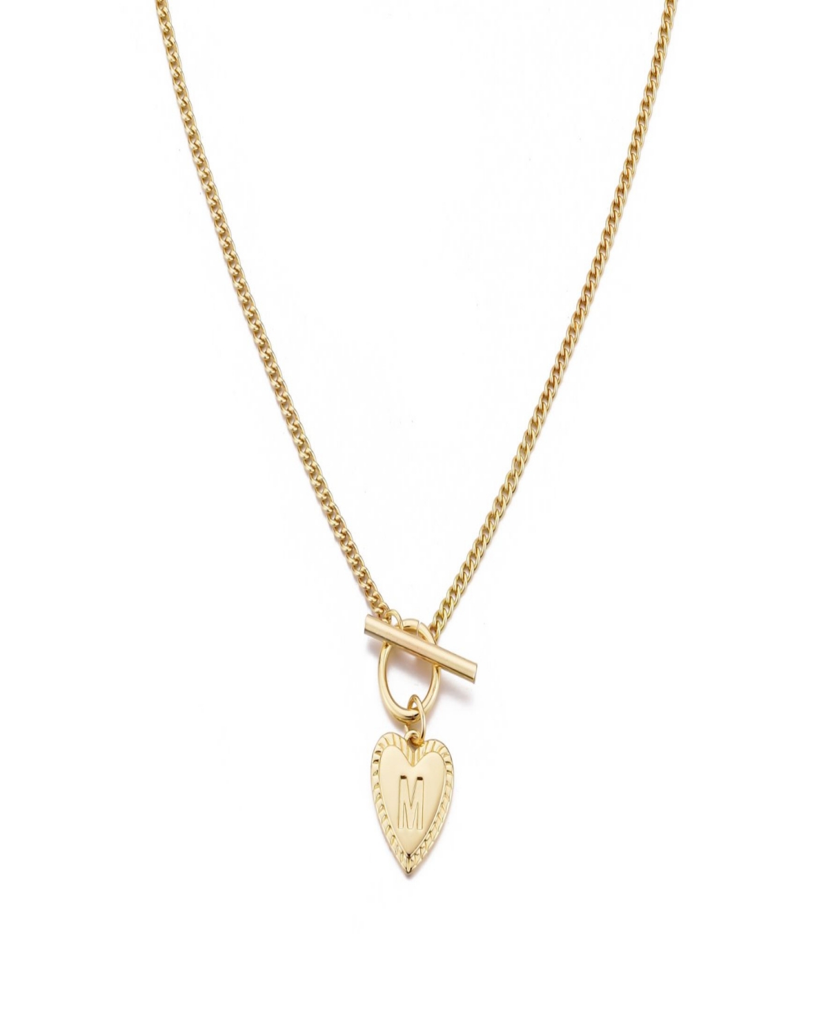 Click here for Adornia Gold Heart Initial Toggle Necklace - Gold... prices