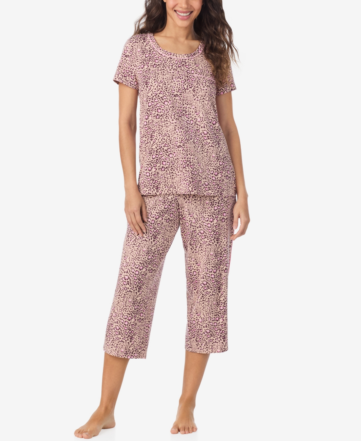 Click here for Cuddl Duds Womens Short Sleeve Cropped Pajama Set... prices