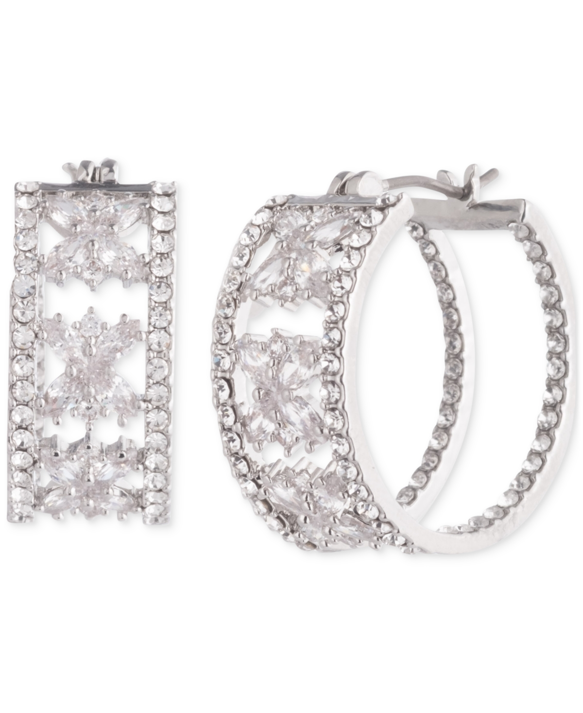 Click here for Marchesa Small Pave & Crystal Cluster Hoop Earring... prices
