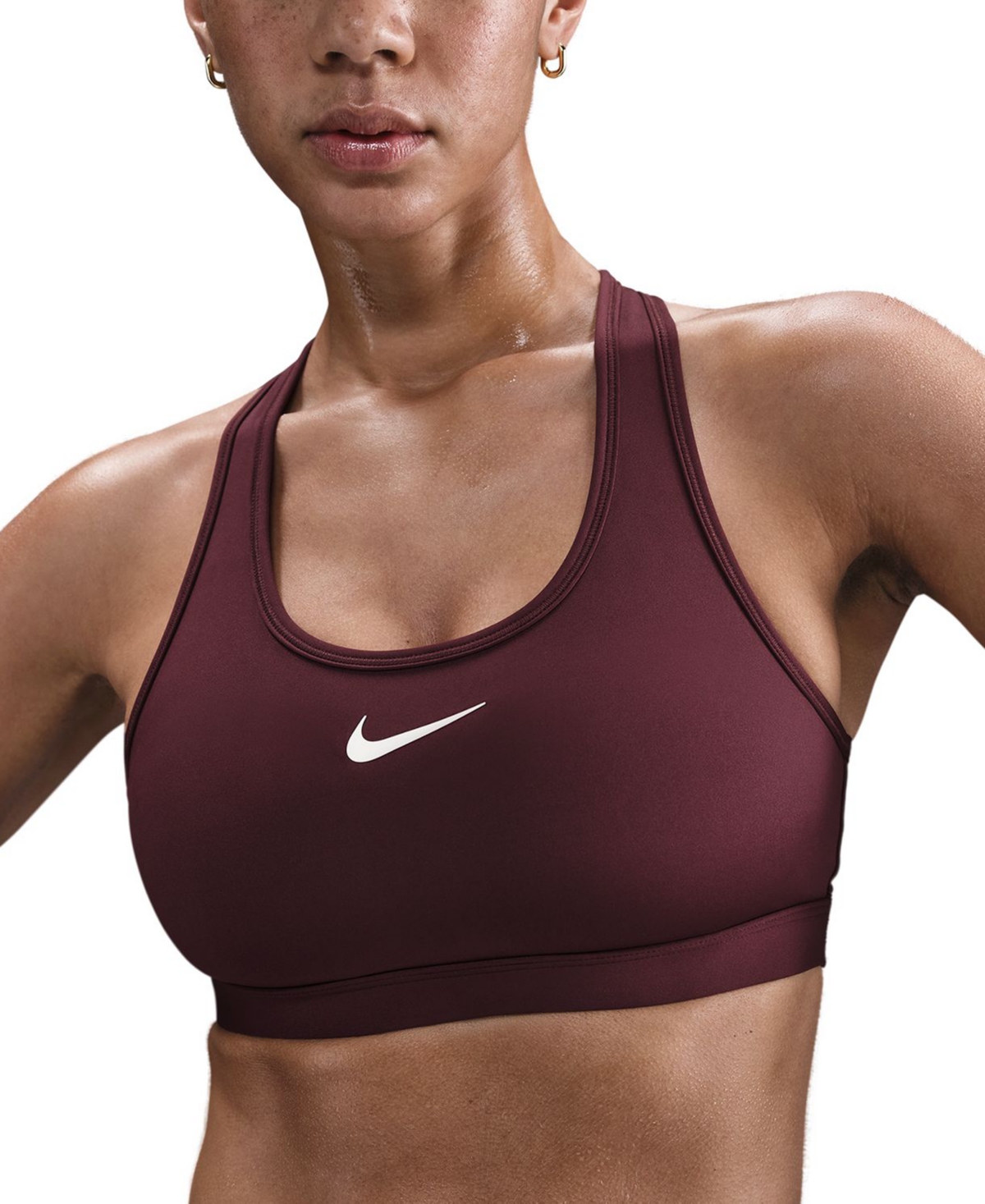 Click here for Nike Womens Swoosh Padded Sports Bra - Burgundy Cr... prices