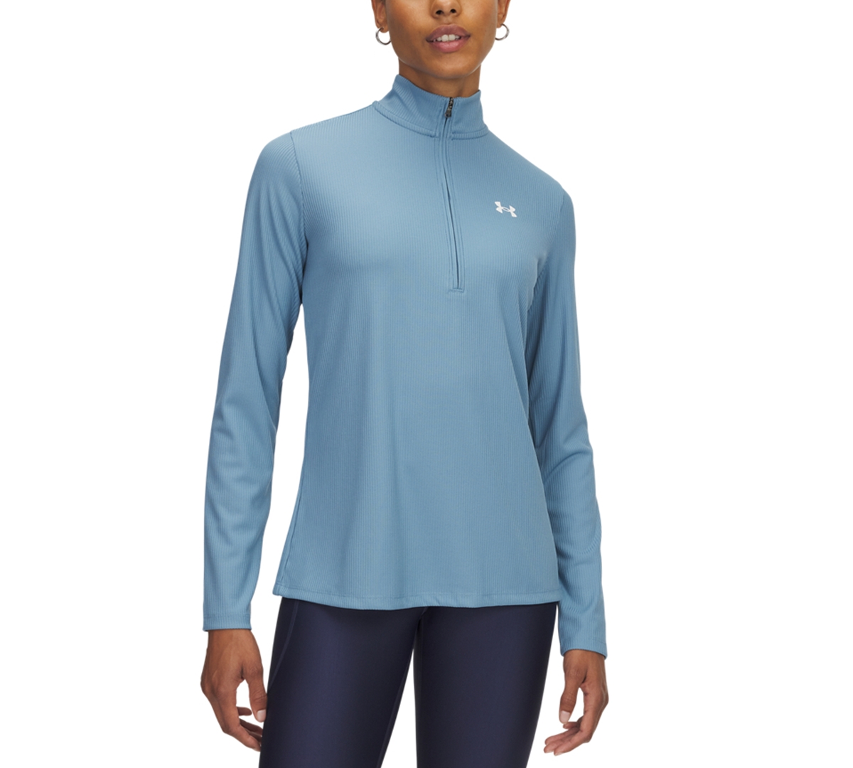 Click here for Under Armour Womens Ua Tech Ribbed Top - Blue Smok... prices