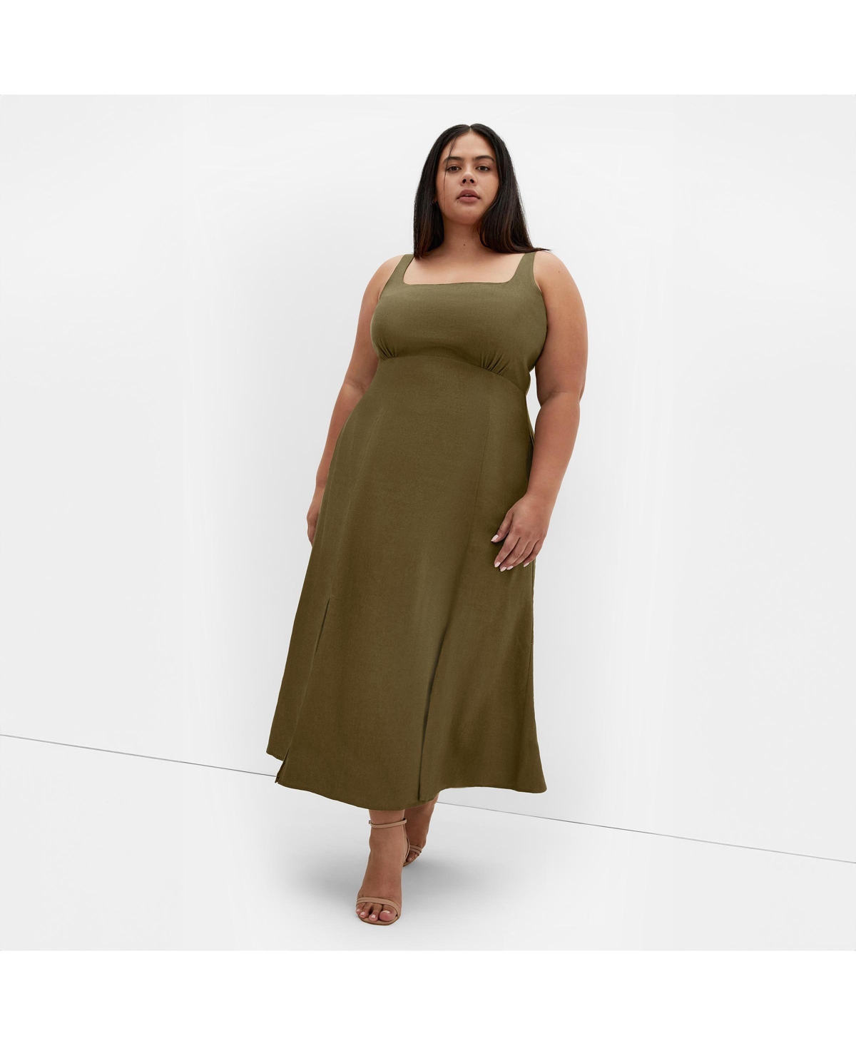 Click here for City Chic Plus Size Elly Dress - Khaki prices
