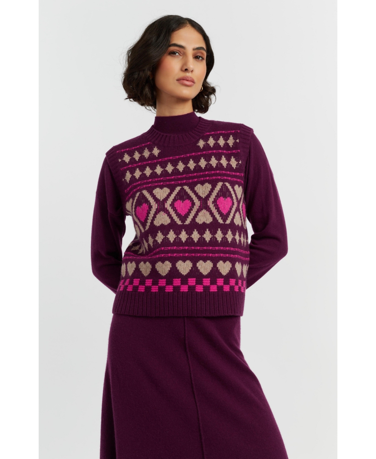 Click here for Chinti & Parker Womens Wool Cashmere Hearts and Di... prices