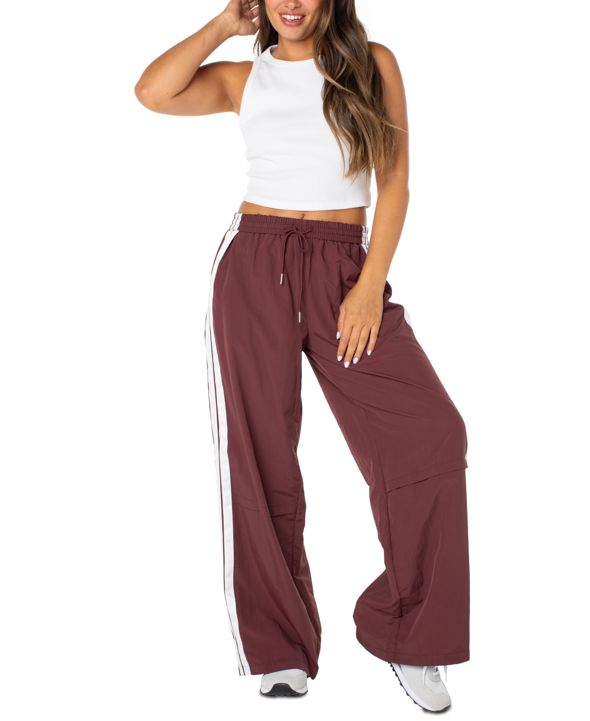 Click here for Celebrity Pink Juniors Drawstring Side-Stripe Trac... prices