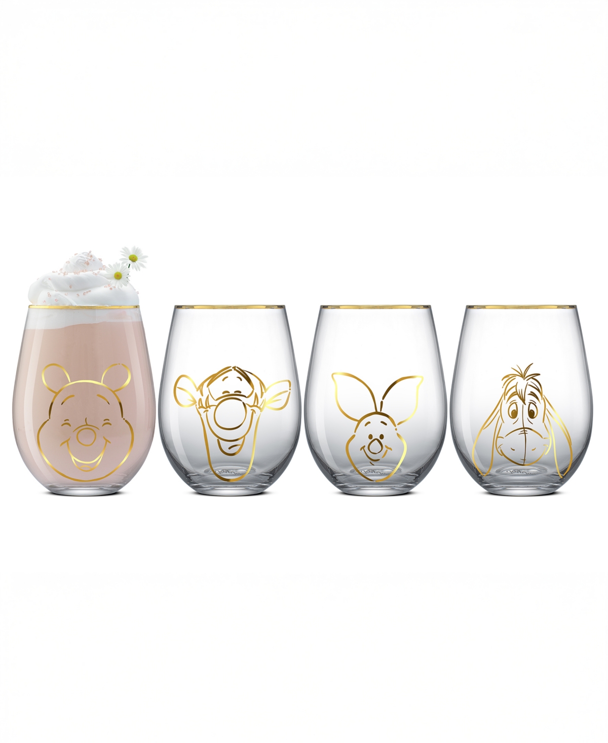 Click here for JoyJolt Pooh Spirits Hero Faces Stemless Drinking... prices