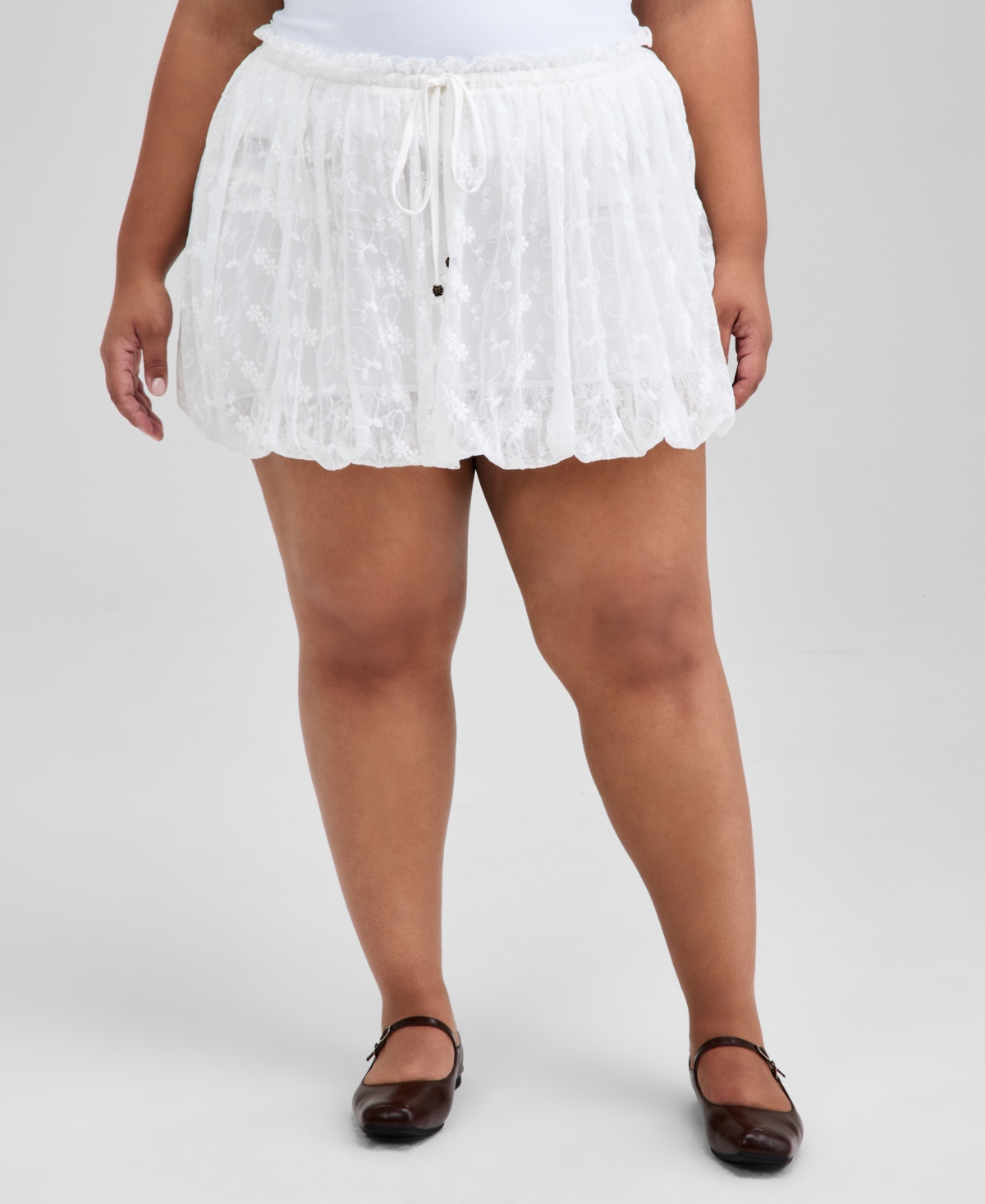 Click here for And Now This Trendy Plus Size Bubble-Hem Mini Lace... prices