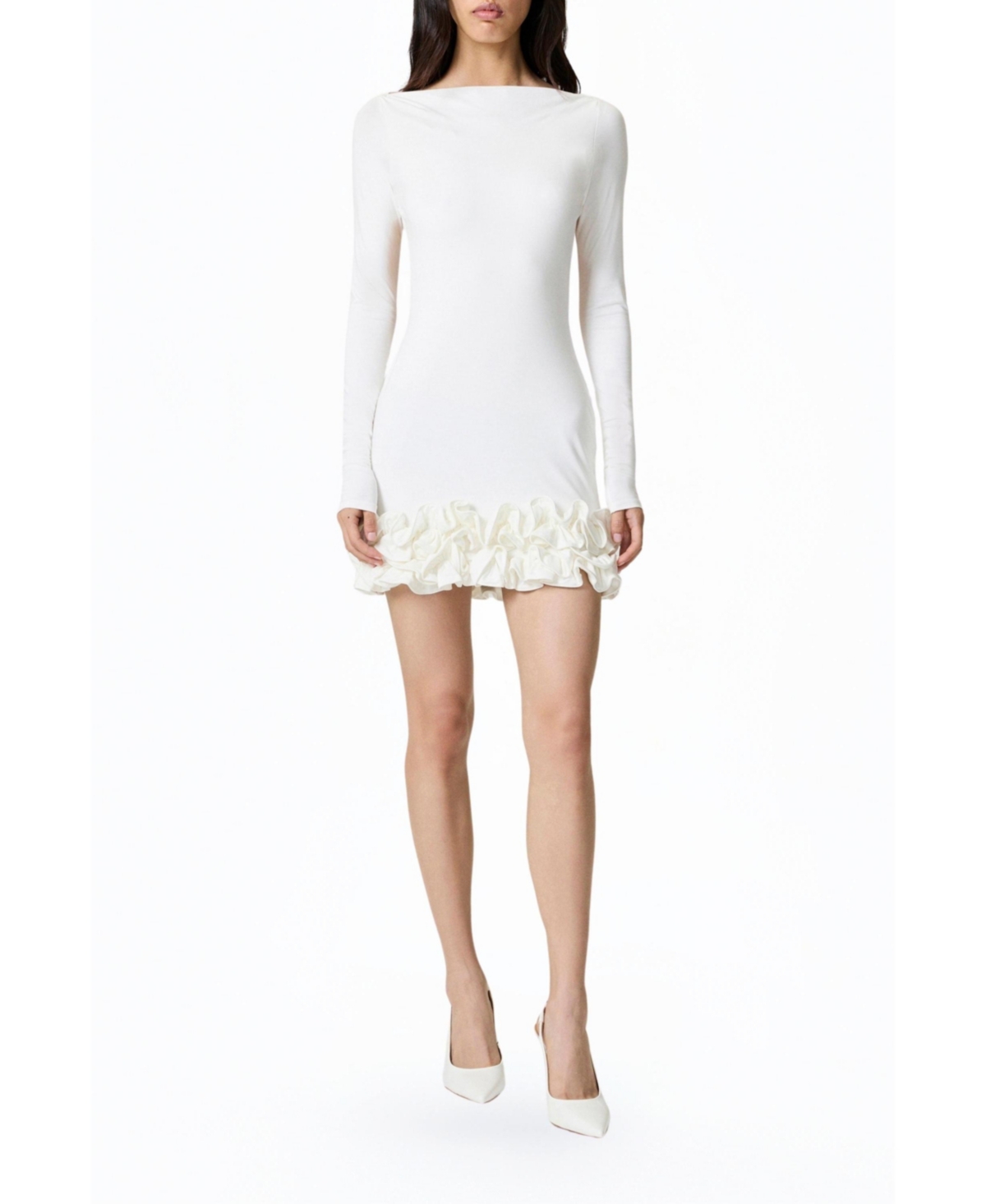 Click here for Nocturne Womens Frill Detailed Jersey Mini Dress -... prices