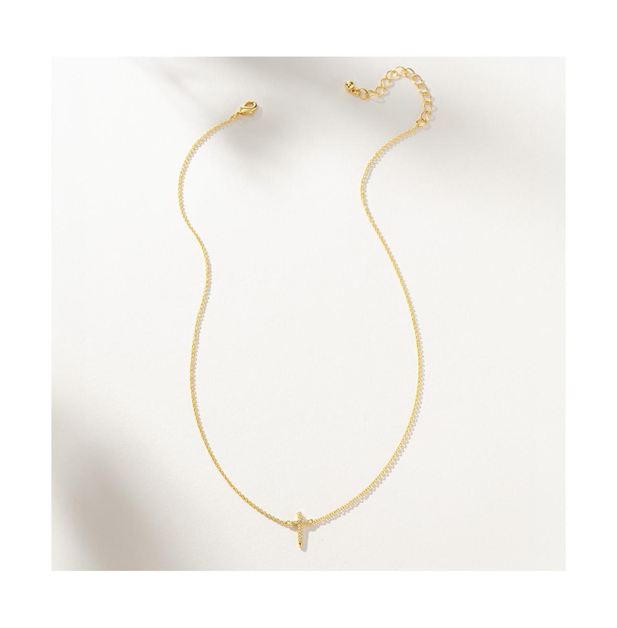Click here for 14K Gold-Plated Simple Cross Necklace  14" +... prices
