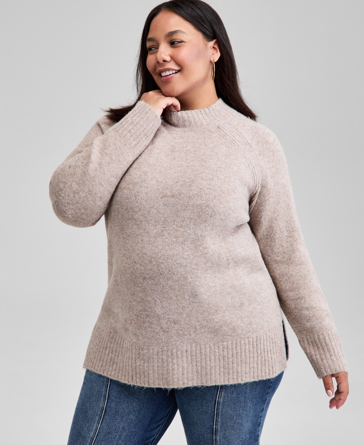 Click here for And Now This Trendy Plus Size Mock-Neck Sweater  M... prices