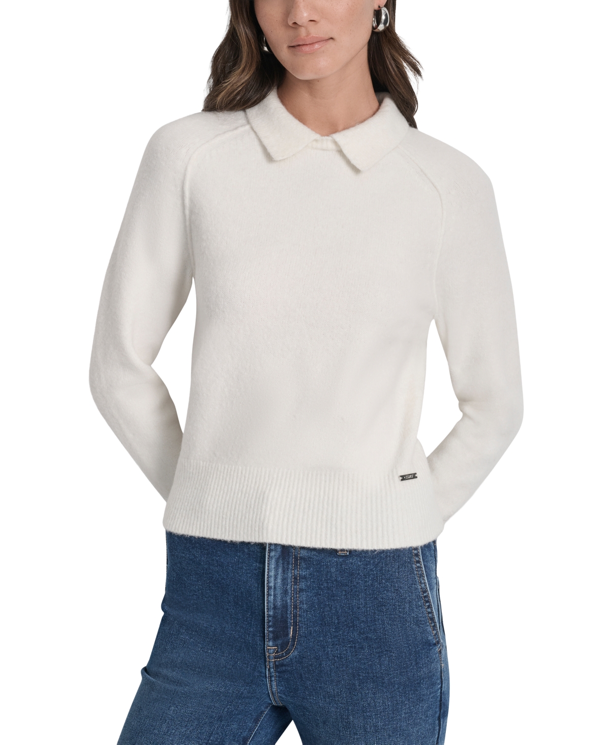 Click here for Dkny Jeans Petite Pullover Polo Sweater - Ivory prices
