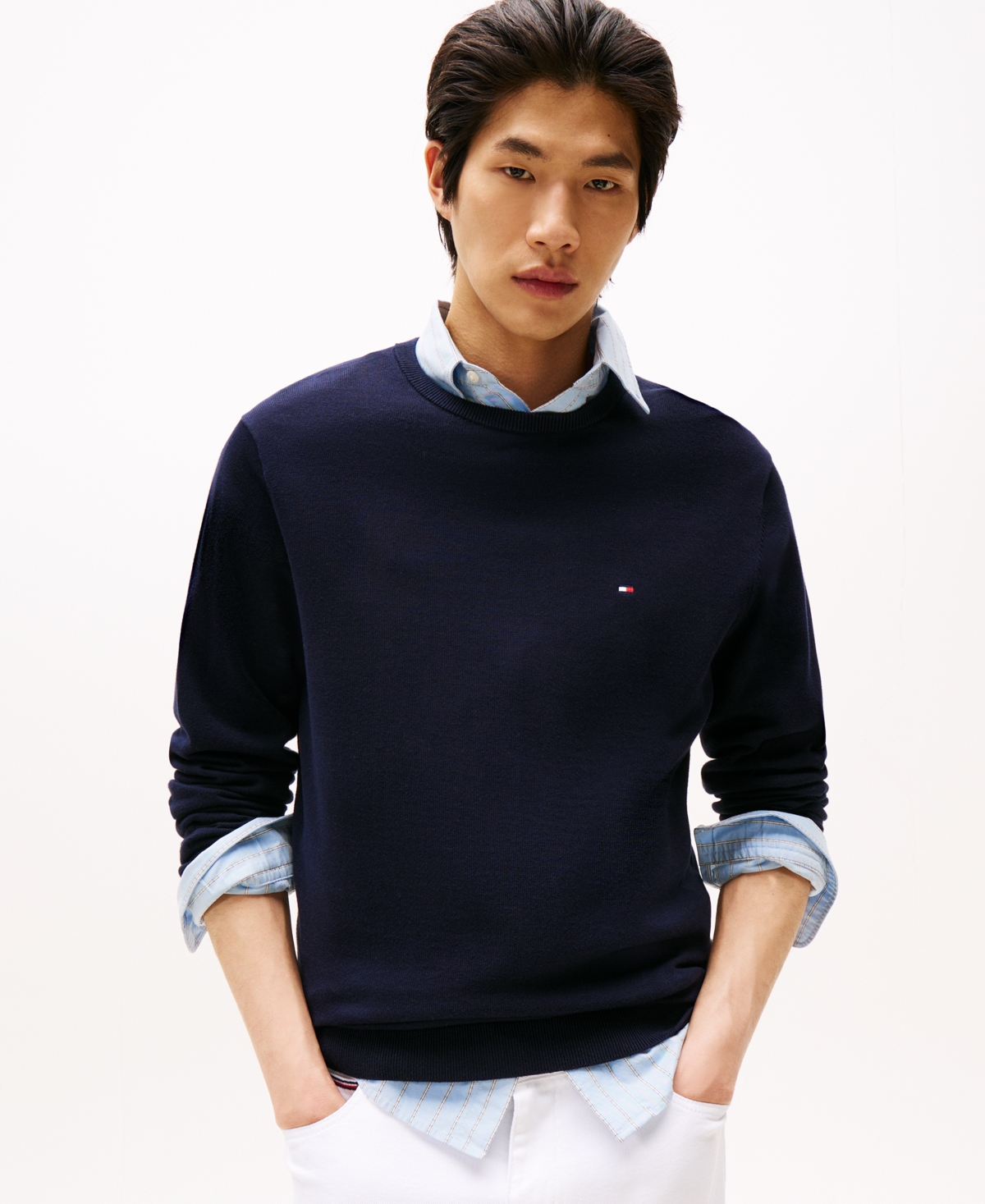 Tommy Hilfiger Mens Essential Crew Neck Sweater - Desert Sky