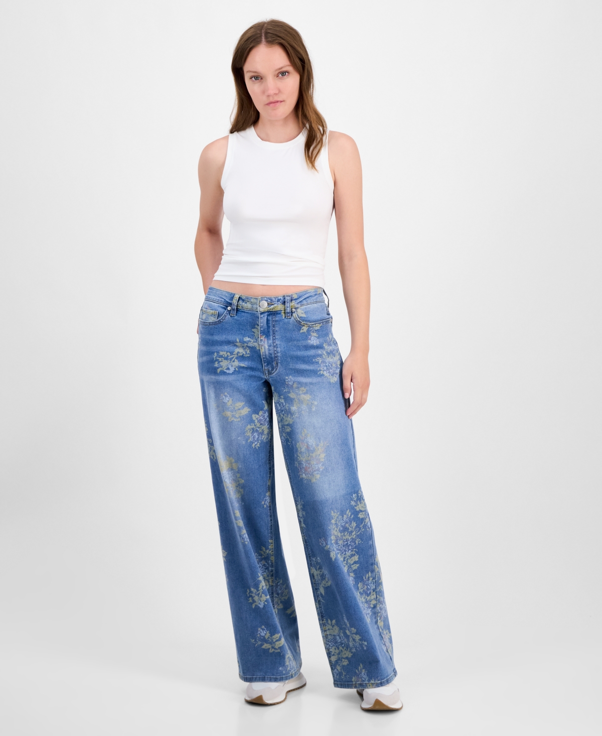 Click here for Madden Girl Juniors Floral-Print Ultra 90s Jeans -... prices