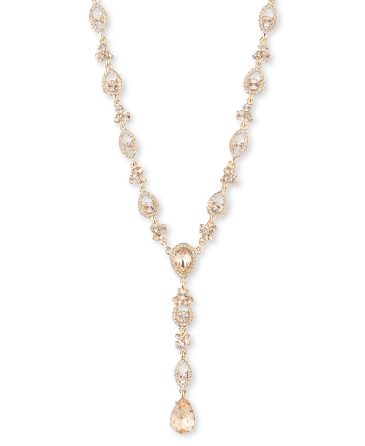 Click here for Givenchy Gold-Tone Crystal Y Necklace - Dark Pink prices