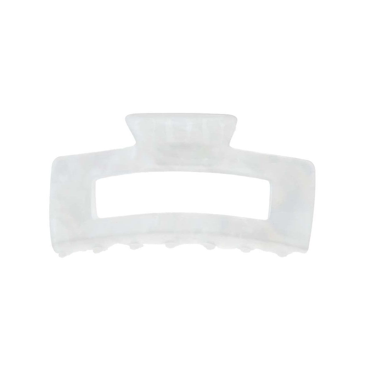 Click here for Xl White Shining Open Rectangle Claw Clip By Adina... prices