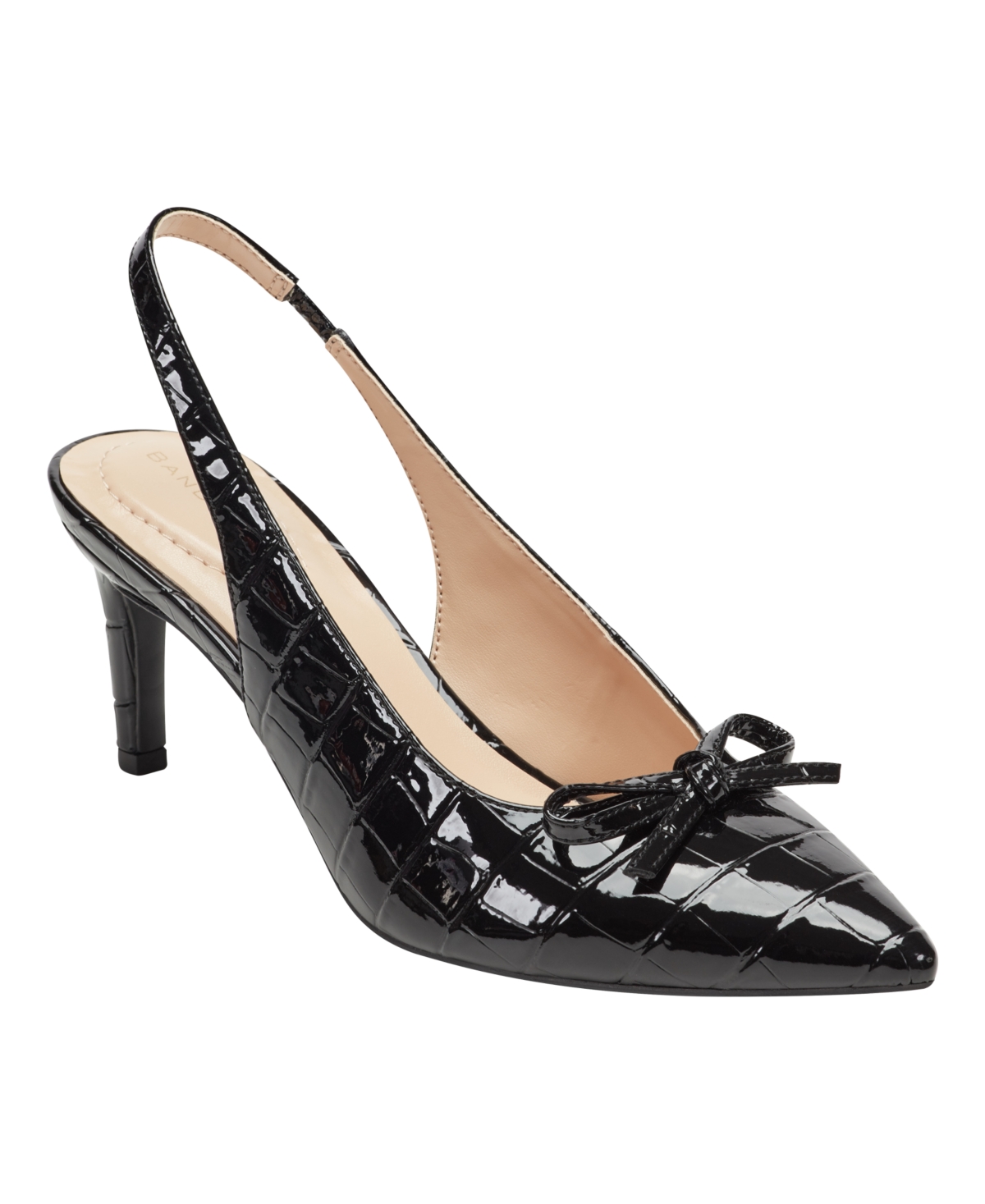 Bandolino Womens Shane Pointed Toe Slingback Pumps - Black Croco