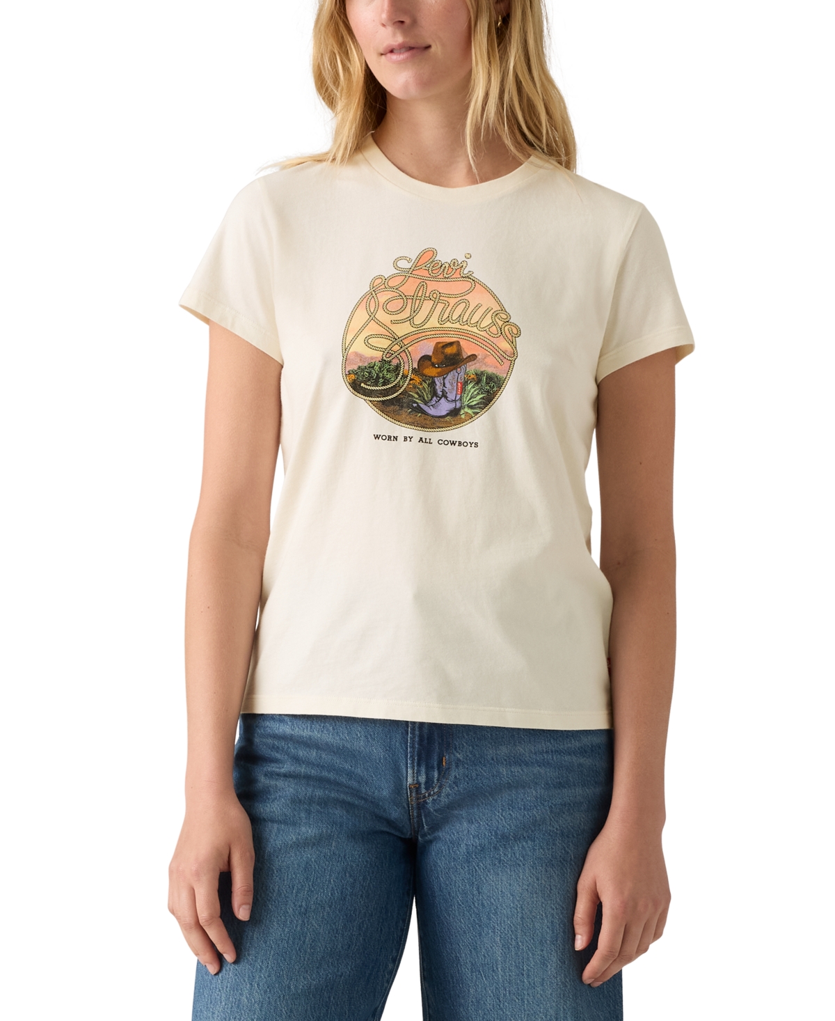 Click here for Levis Womens Perfect Graphic Logo Cotton T-shirt -... prices