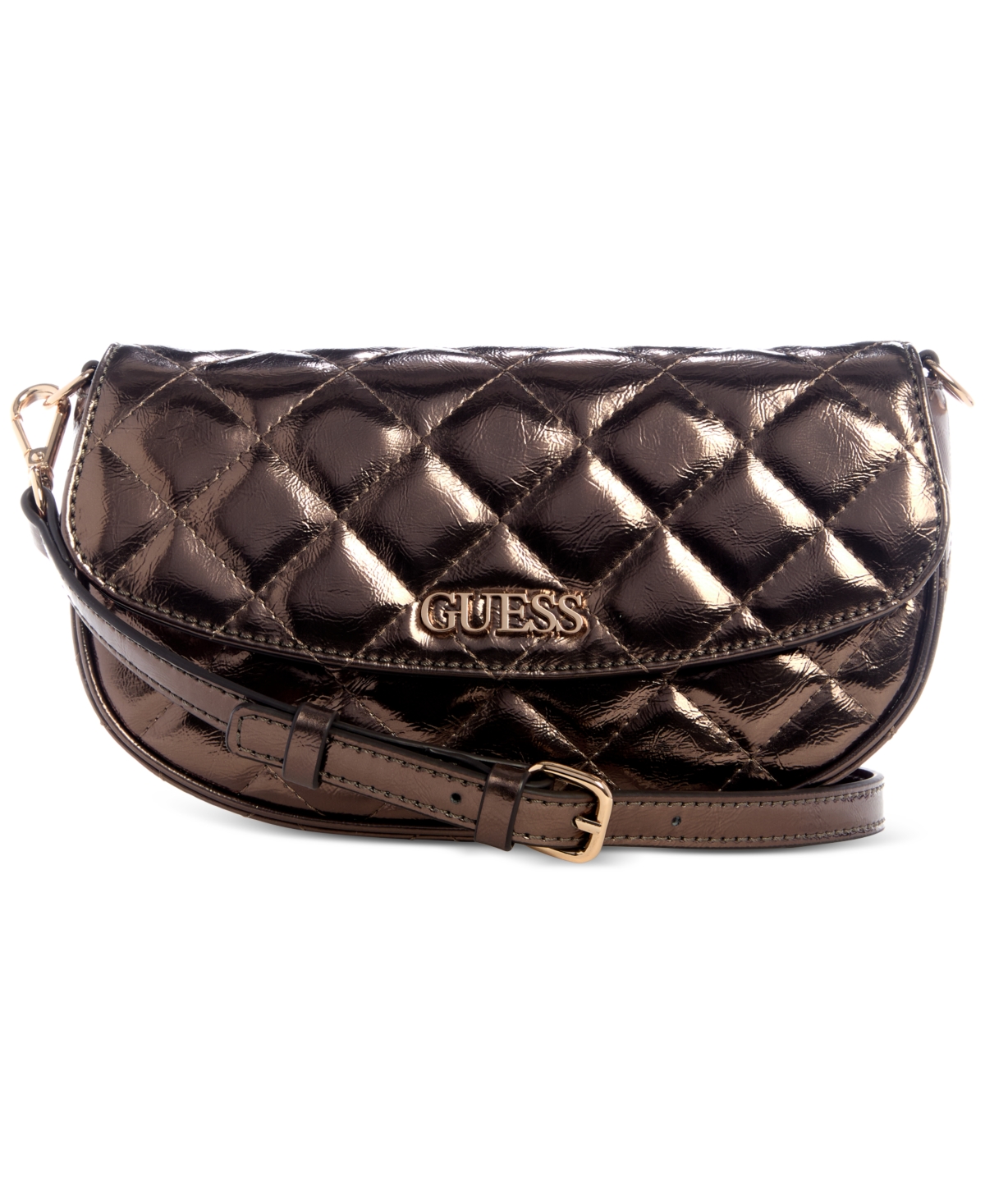 Click here for Guess Tinsley Small Quilted Flap Shoulder Bag - Si... prices