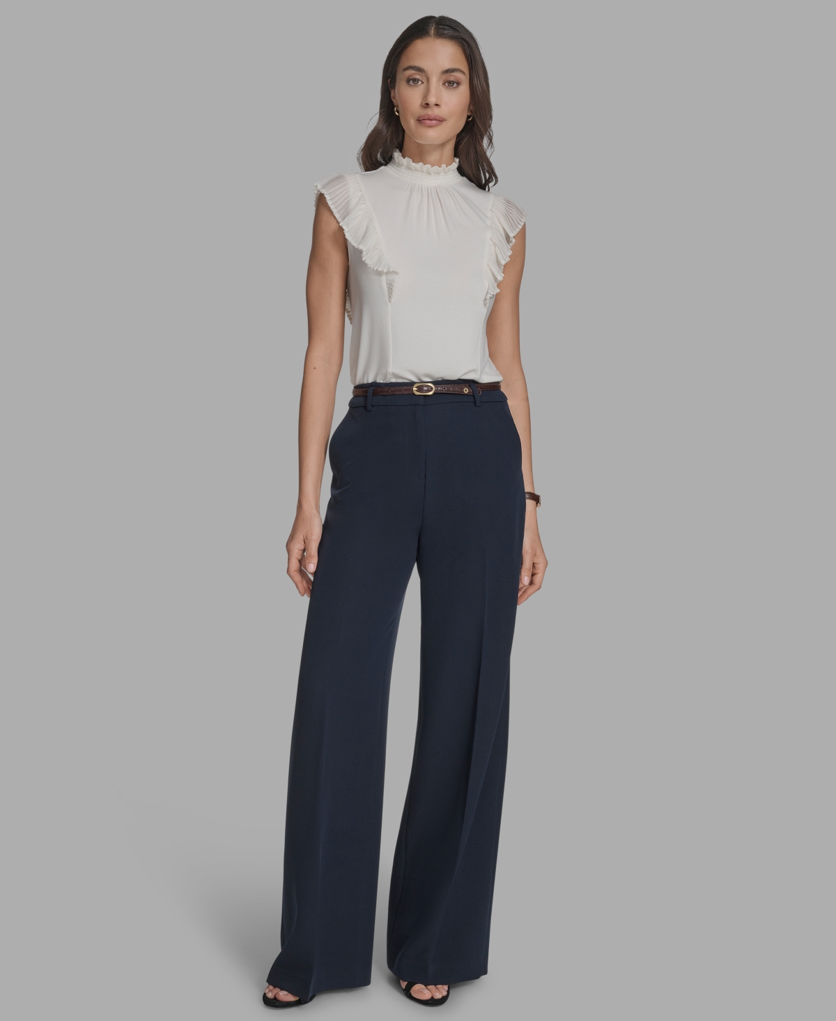 Click here for Bcbg Womens Belted Wide-Leg Pants - Deep Sea prices