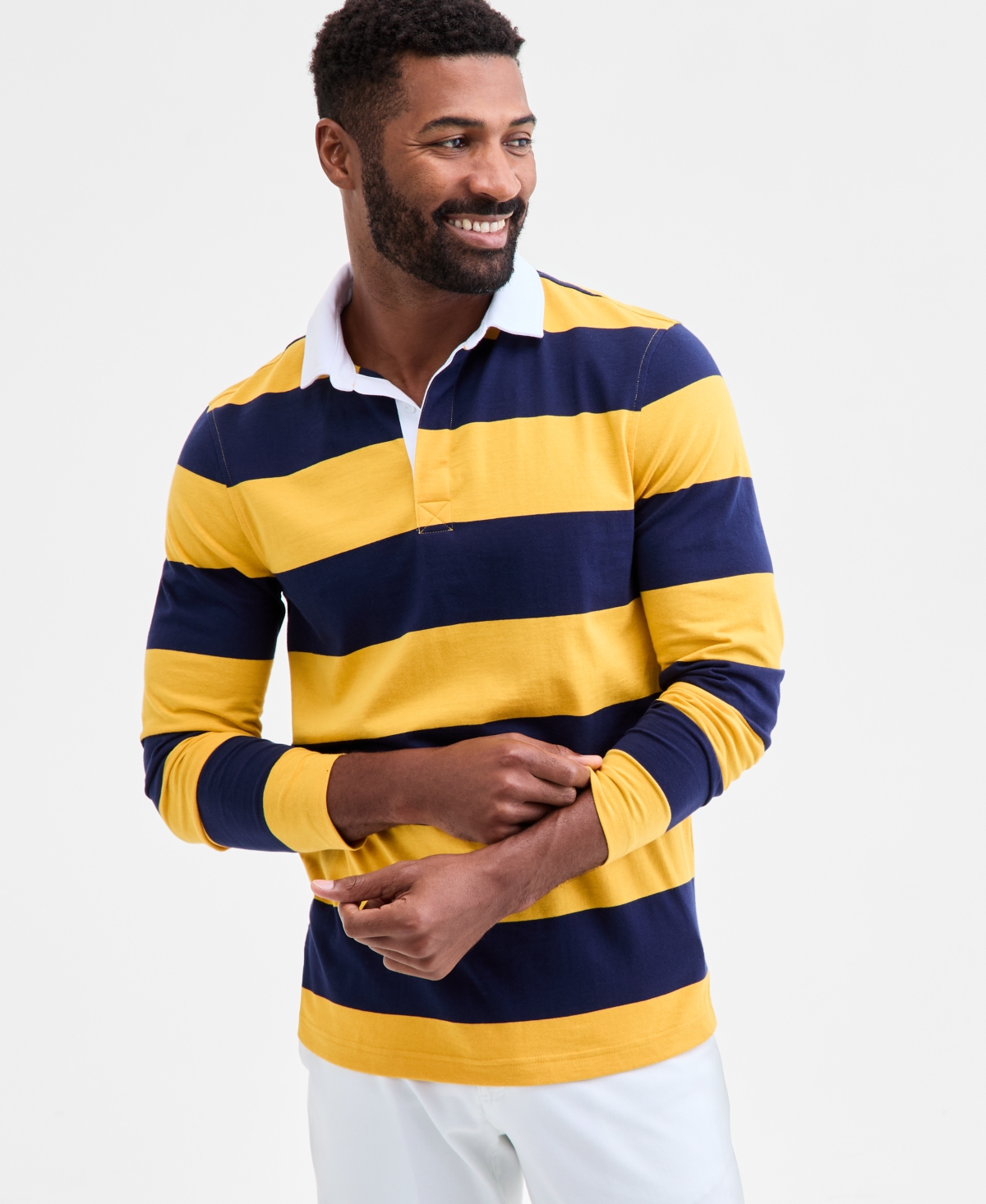 Click here for Club Room Mens Wide Stripe Rugby Shirt  Macys Excl... prices