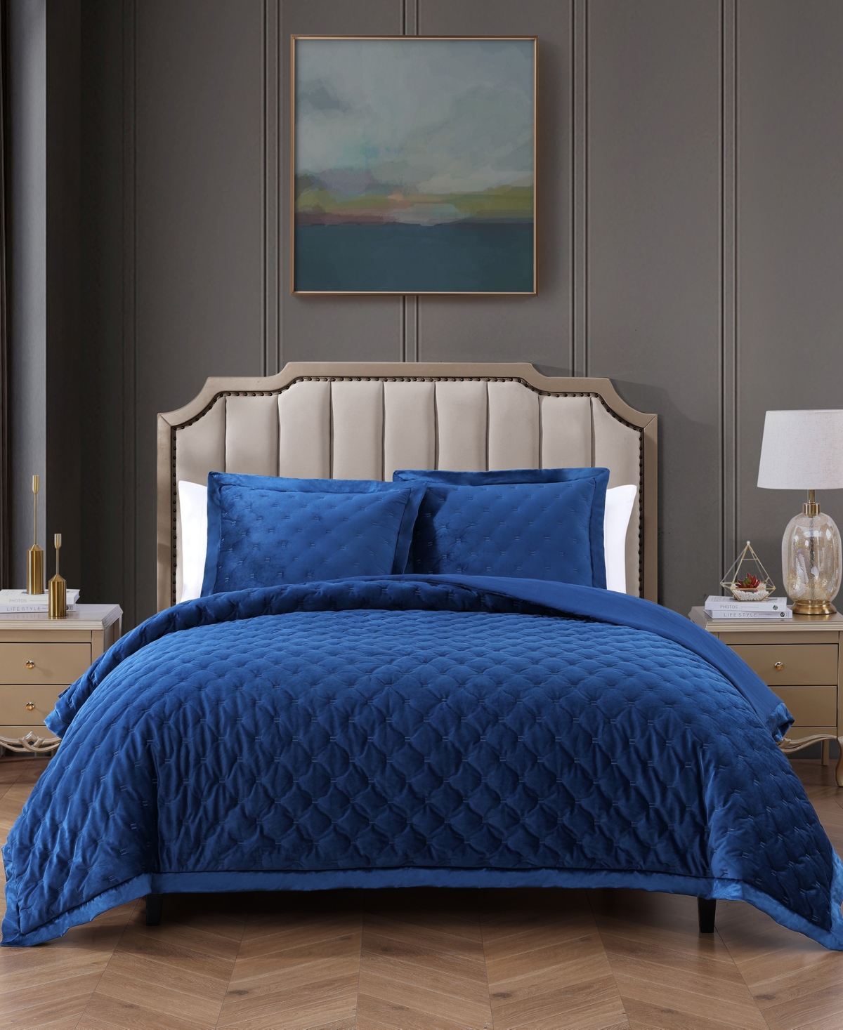 Click here for Bebejan 3 Piece King Size Velvet Comforter Set - N... prices