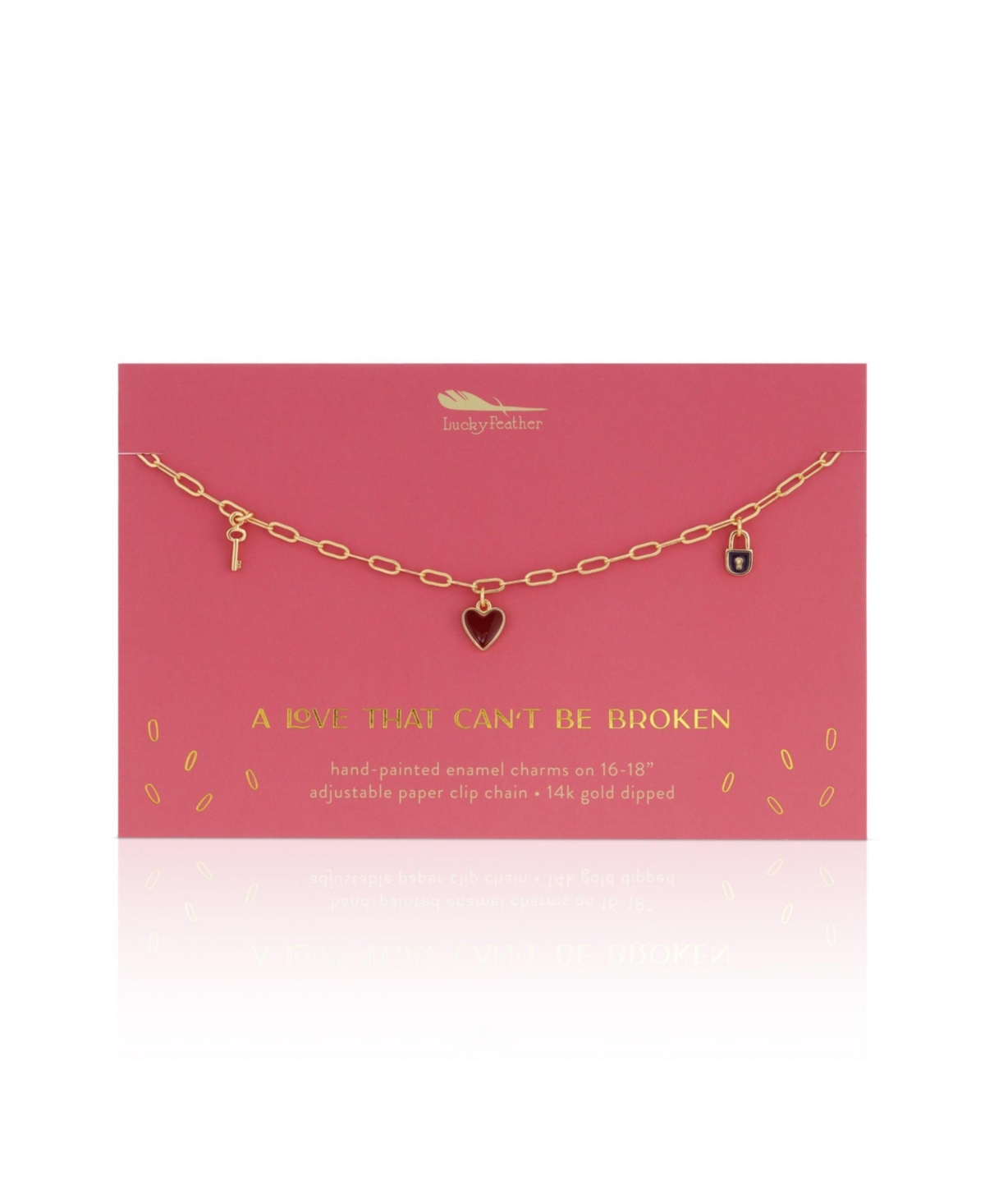 Click here for Lucky Feather Enamel Treasure Necklace - Love prices