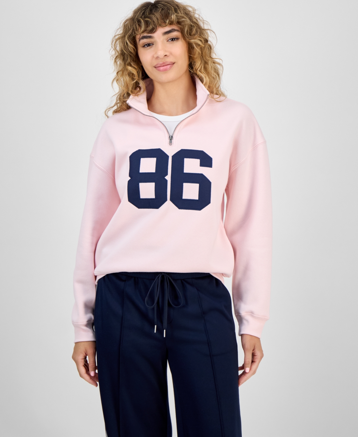 Click here for Hippie Rose Juniors Drop Shoulder Quarter-Zip Swea... prices