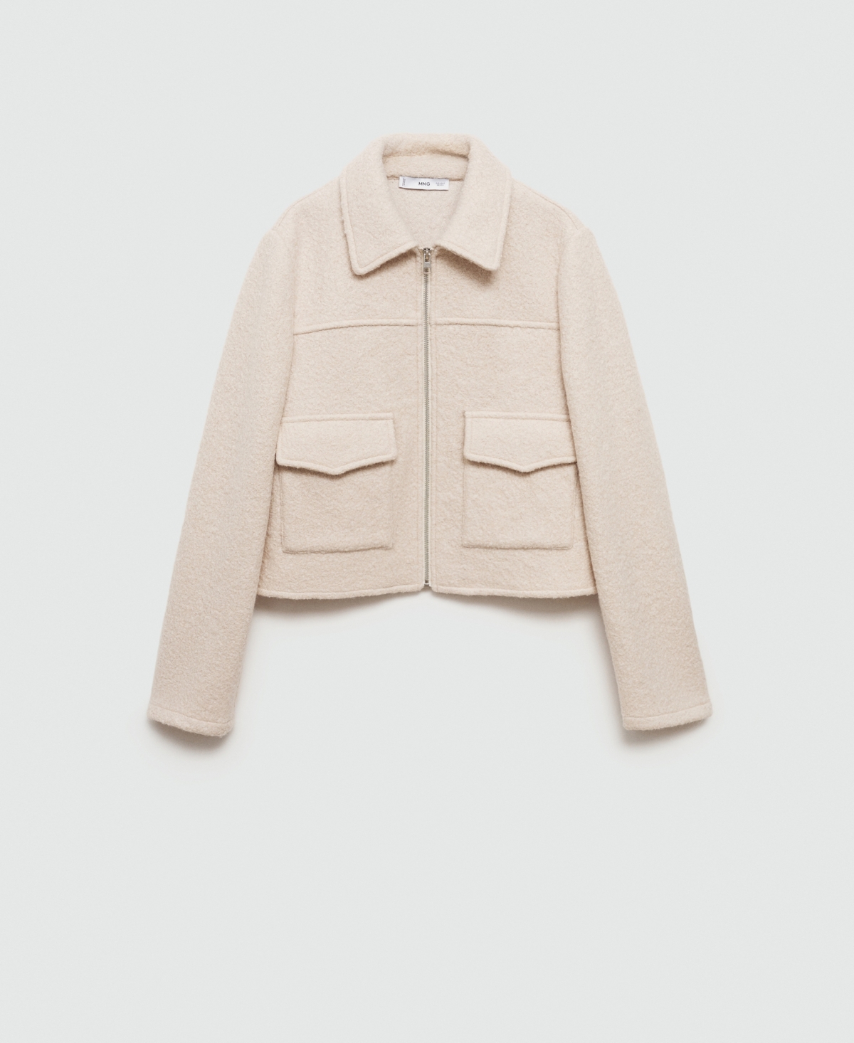 Click here for Mango Womens Pockets Wool Jacket - Beige prices