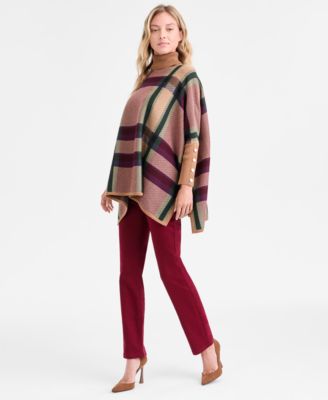 Jones New York Womens Drop Shoulder Turtleneck Sweater Lexington Ankle Length Straight Jeans