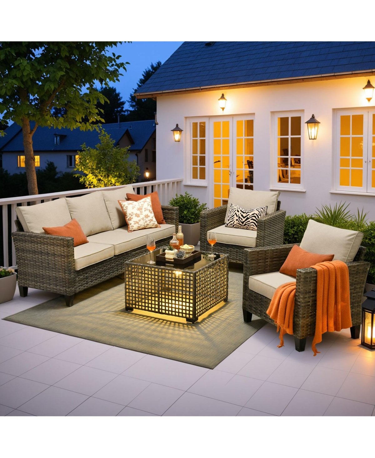 Click here for Xizzi 4 Pieces Outdoor Patio Furniture Set Outside... prices