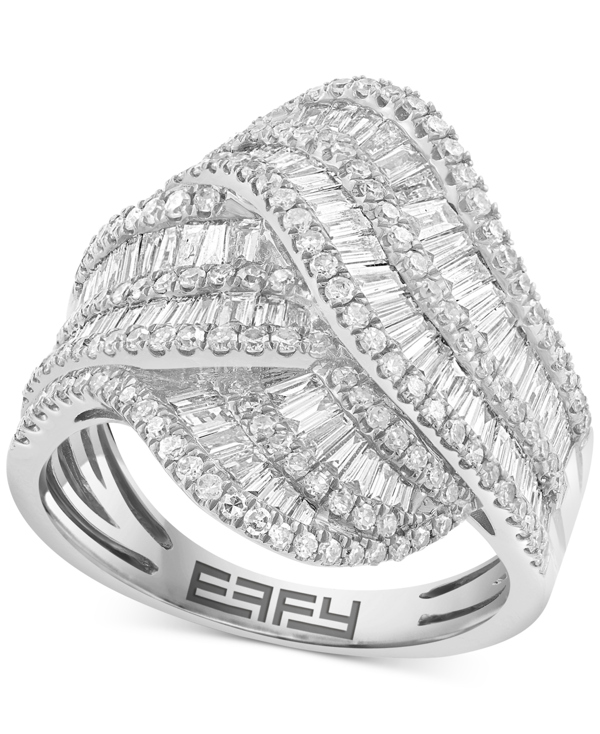 Click here for Effy Diamond Round & Baguette Multirow Crossover S... prices