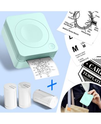 Polono Sticker Printer, PM230-A Mini Thermal Printer Bluetooth Portabel ...