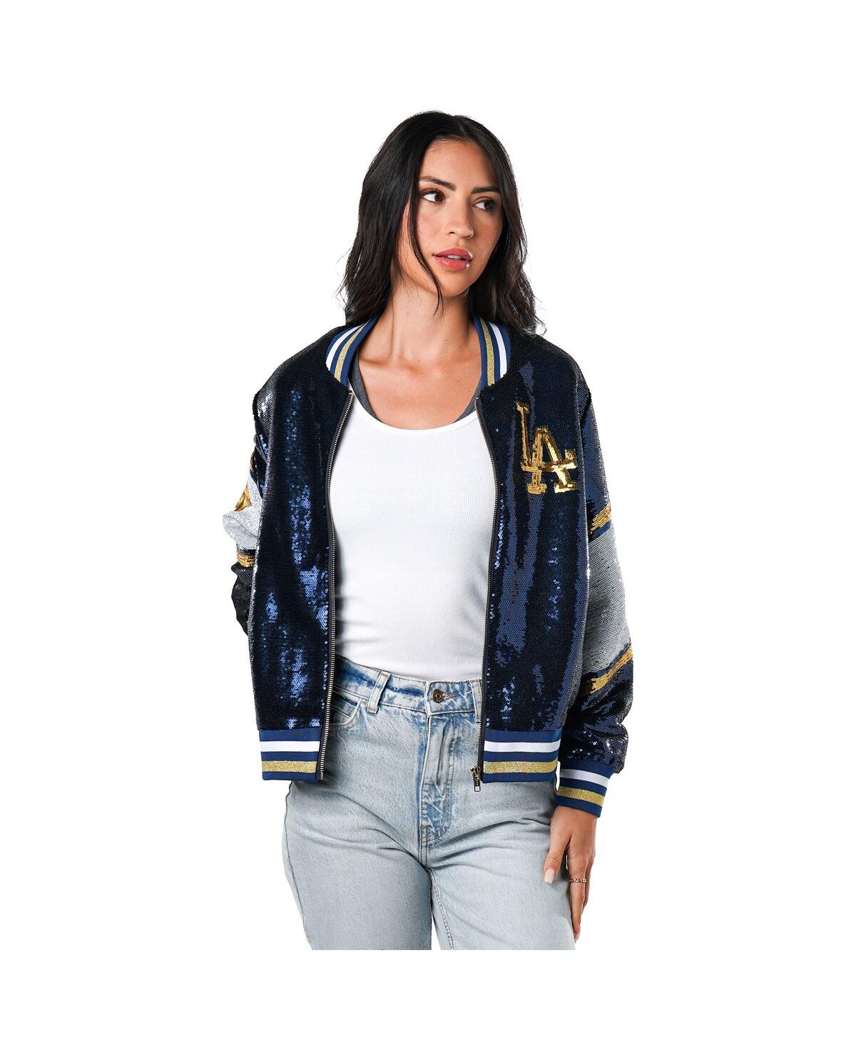 Click here for Womens Royal Los Angeles Dodgers Sequin Bomber Ful... prices