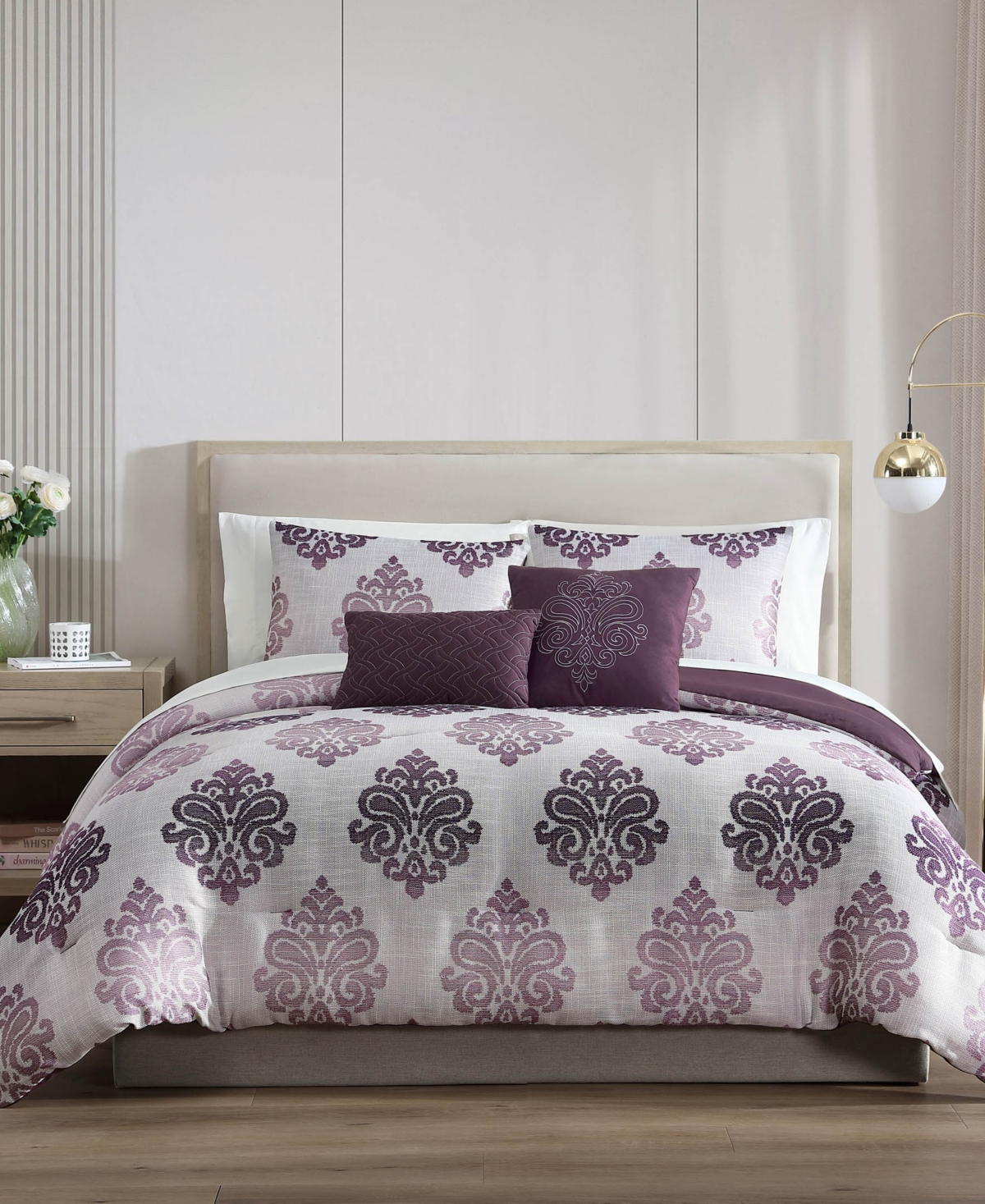 Click here for Hallmart Collectibles Morado Damask 9-Pc. Comforte... prices