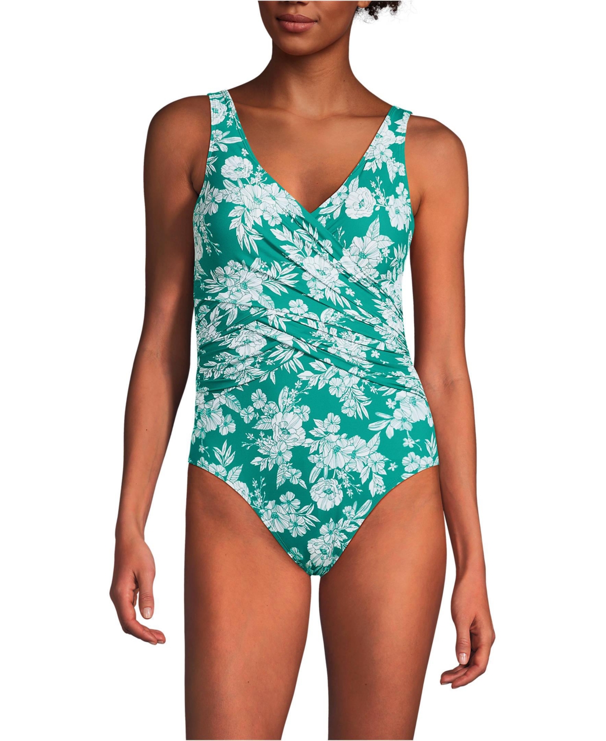 Click here for Lands End Womens Long Torso SlenderSuit Wrap One P... prices