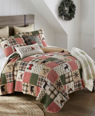 Your Lifestyle Holly Forest Patchwork Quilt Sets - Macy's