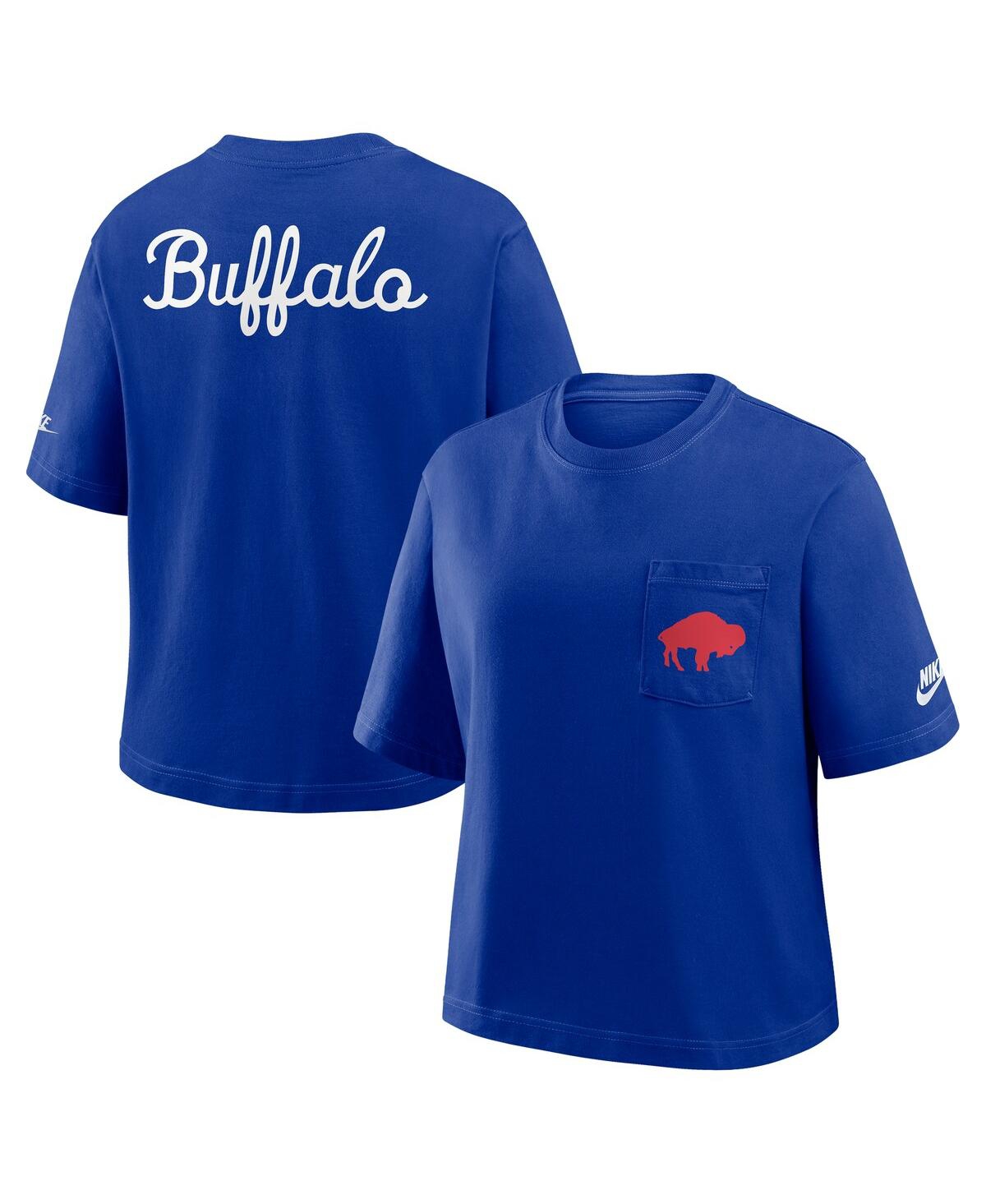 Click here for Nike Womens Royal Buffalo Bills Rewind Pocket Boxy... prices