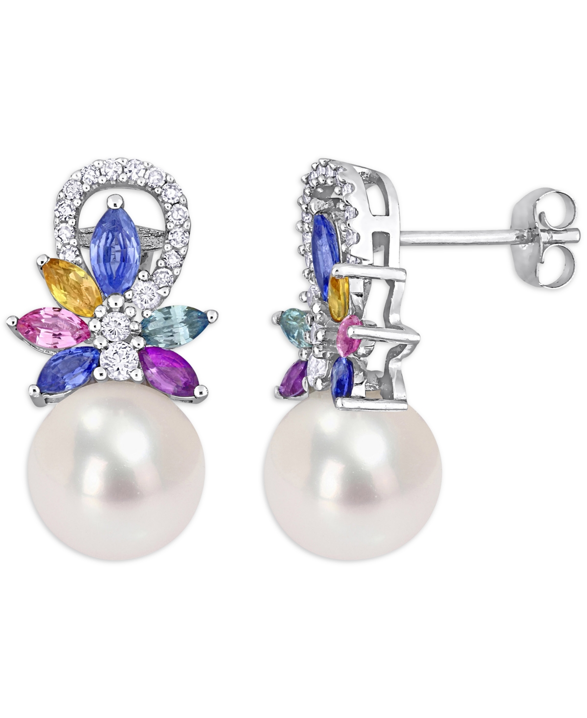 Click here for Cultured Freshwater Pearl (9mm)  Multi-Sapphire (1... prices