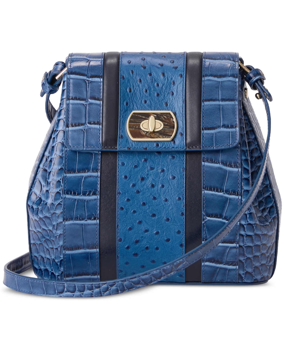 Click here for Brahmin Margo Small Leather Crossbody - Retro Blue... prices