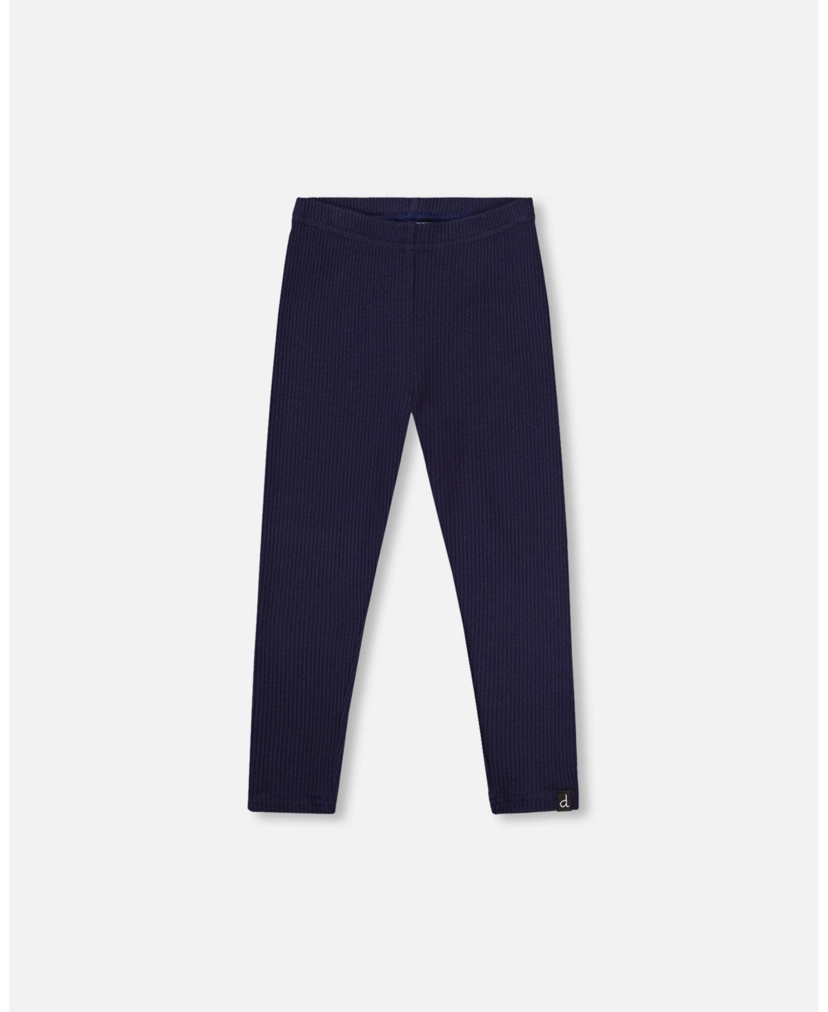 Deux par Deux Girl Ribbed Leggings Navy Blue - Child - Navy blue