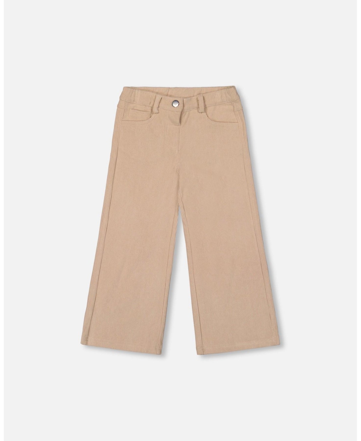 Click here for Deux par Deux Girl Wide Leg Corduroy Pants Beige -... prices
