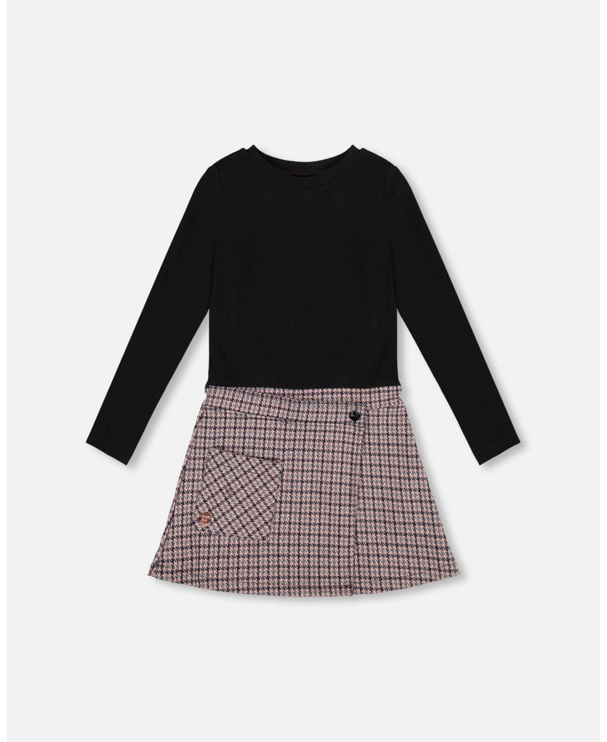 Deux par Deux Girls Bi-Material Dress - Big Kid