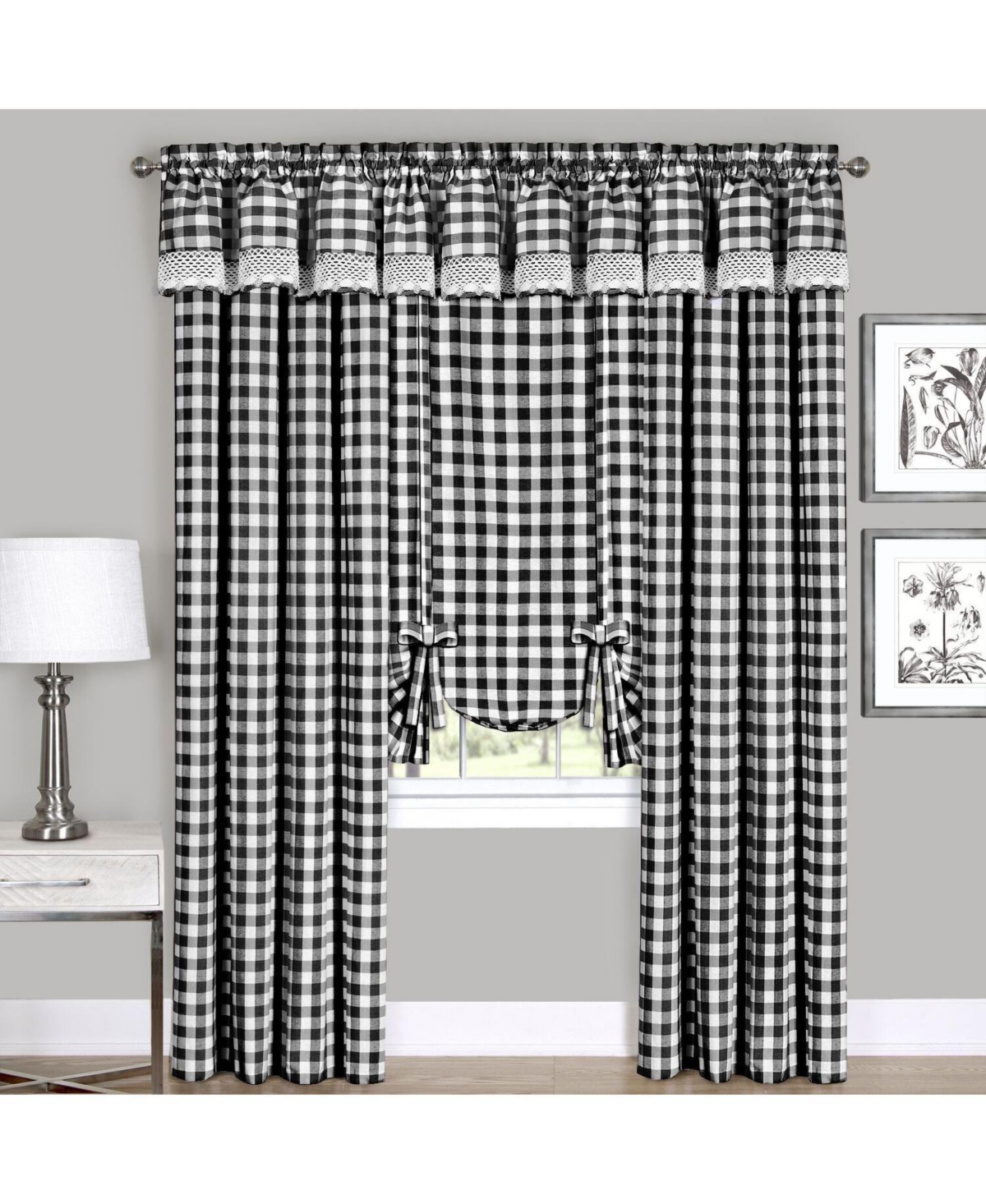 Click here for GoodGram Complete 6 Piece Country Chic Plaid Windo... prices