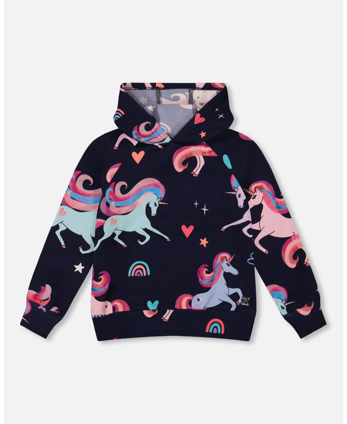 Click here for Deux par Deux Girl Pullover Fleece Hoodie Navy Uni... prices