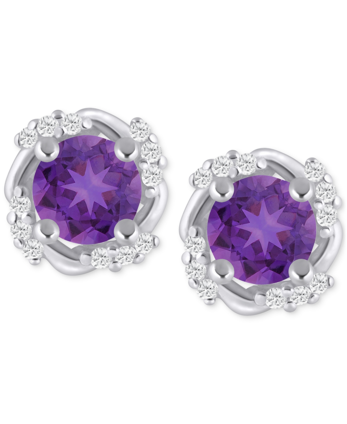 Click here for Macys Gemstone and Diamond Framed 1/3 Stud Earring... prices