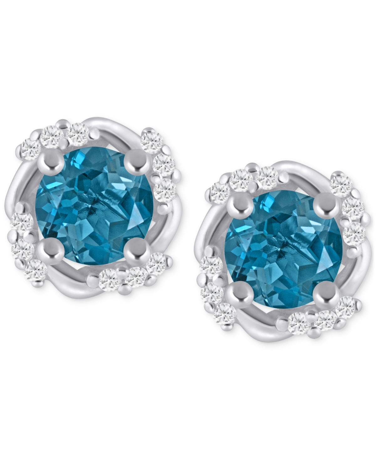 Click here for Macys Gemstone and Diamond Framed 1/3 Stud Earring... prices