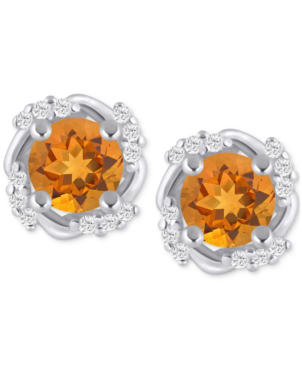 Click here for Macys Gemstone and Diamond Framed 1/3 Stud Earring... prices